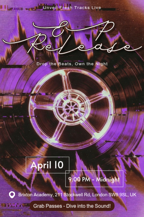 Cutting-Edge EP Album Release Poster Template for Emerging Artist ...