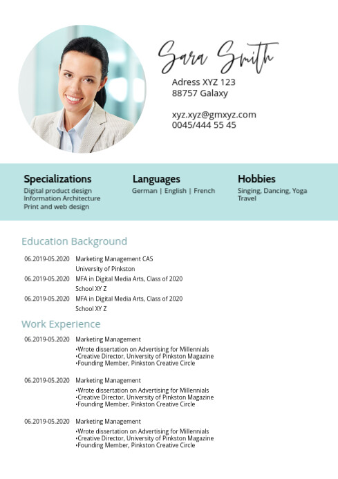 CV Lebenslauf Resume Job curriculum vitae Template | PosterMyWall