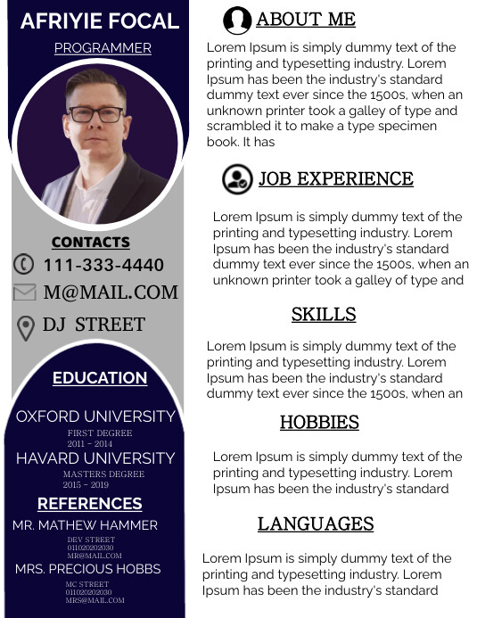 CV TEMPLATE | PosterMyWall