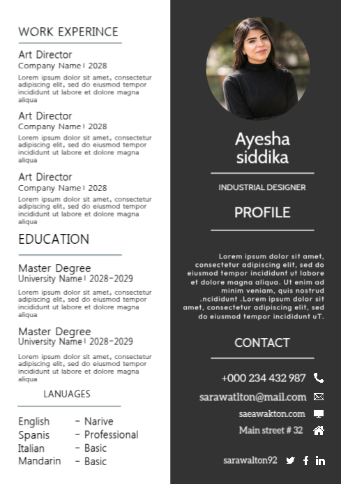 Plantilla de CV-Template | PosterMyWall