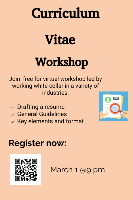 Cv workshop Template | PosterMyWall