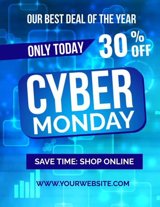 Cyber Monday Big Sale Flyer ONLY TODAY Template | PosterMyWall