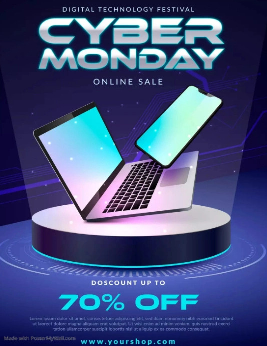 Cyber Monday event flyer design Template | PosterMyWall