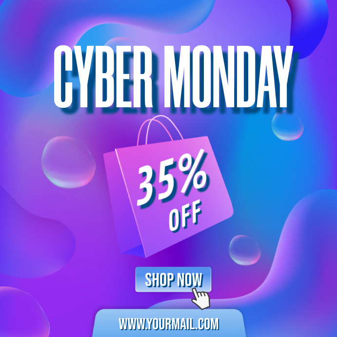 Cyber Monday Sale 35% Off Instagram Post Temp Template | PosterMyWall