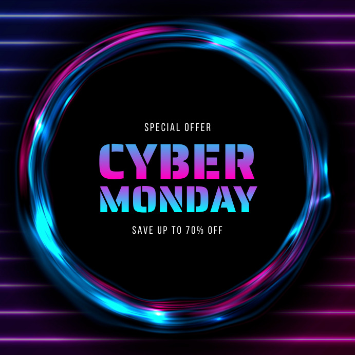 Cyber Monday Sale 70% Off Instagram Post Temp Template | PosterMyWall