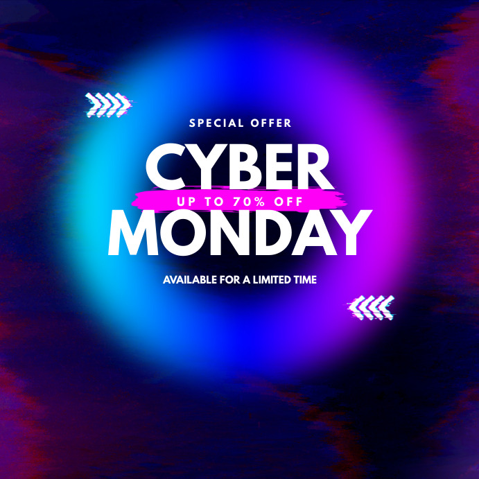Cyber Monday Sale 70% Off template | PosterMyWall