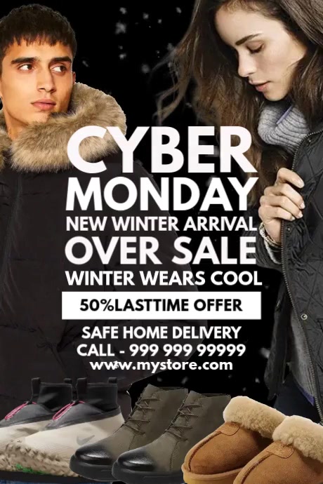 Cyber Monday Winter Sale Template | PosterMyWall