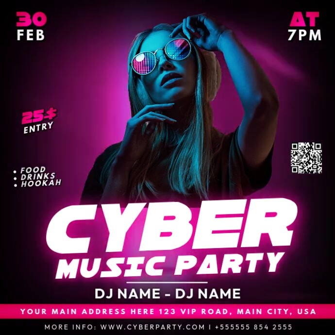 Cyber Music Party Template | PosterMyWall