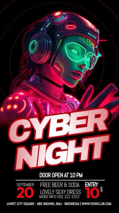 Copy of Cyber Night Event | PosterMyWall