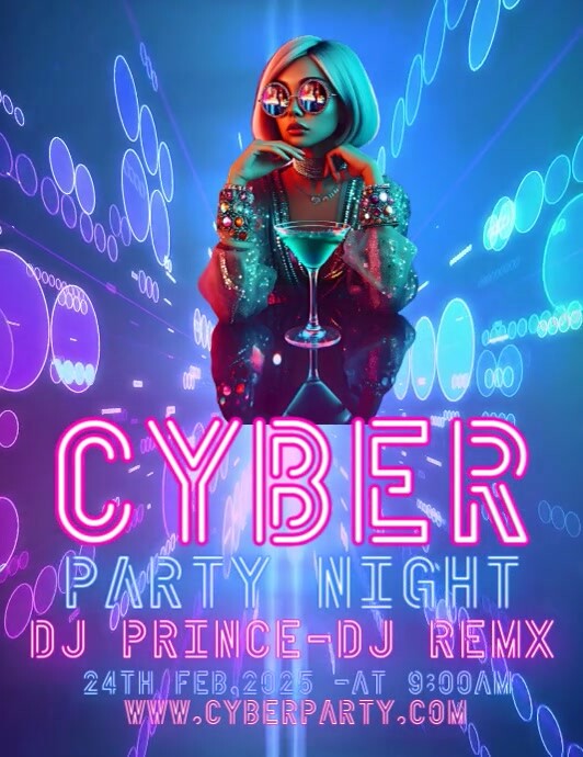 cyber night party Template | PosterMyWall