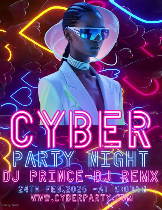 Plantilla de cyber night party | PosterMyWall