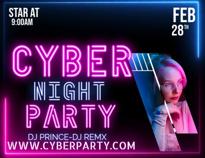 Copy of cyber night party | PosterMyWall
