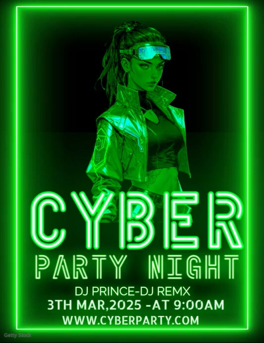 Copy of cyber night party | PosterMyWall