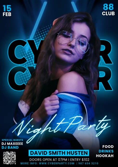 Copy of Cyber Night Party | PosterMyWall