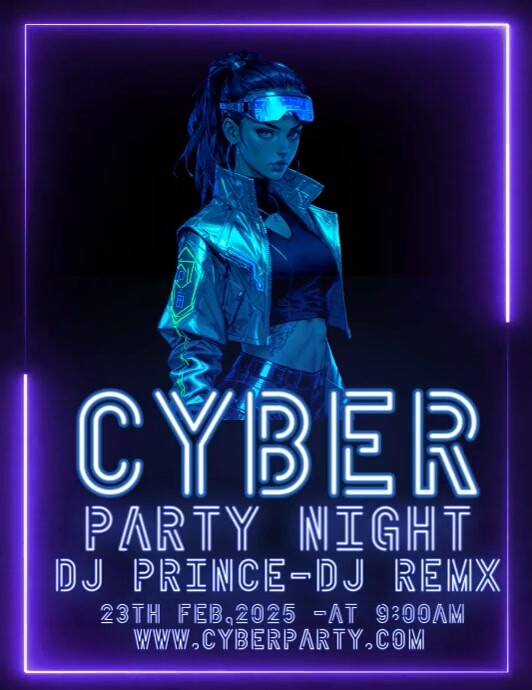 cyber night party Template | PosterMyWall