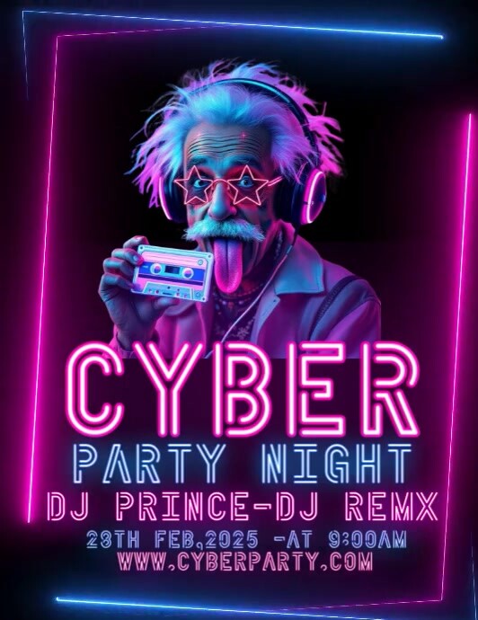 Copy of cyber night party | PosterMyWall