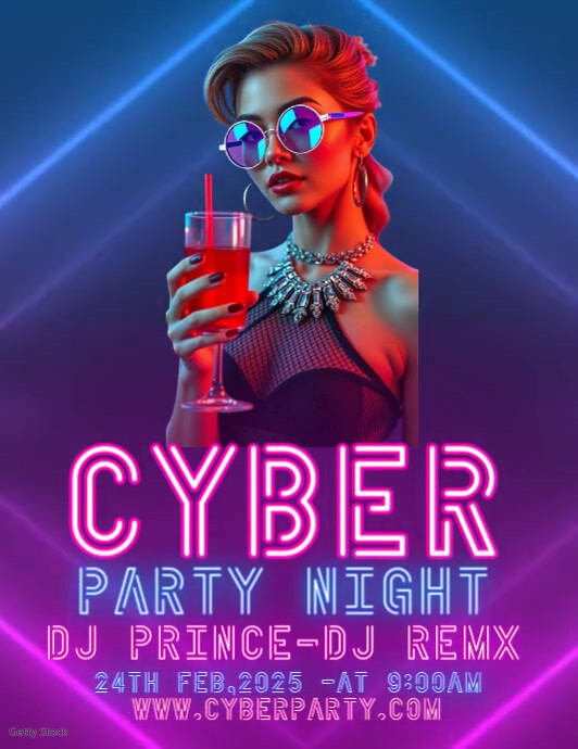 cyber night party Template | PosterMyWall