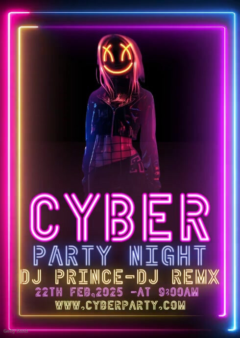 cyber night party Template | PosterMyWall