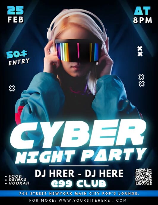 Cyber Night Party Template | PosterMyWall