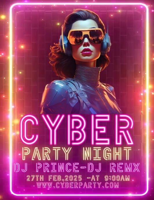 cyber night party Template | PosterMyWall