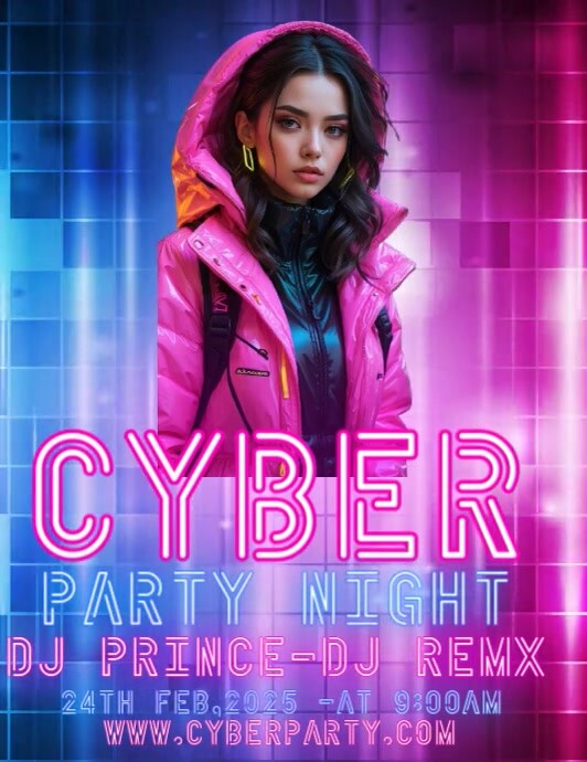 cyber night party Template | PosterMyWall
