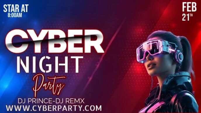 Copy of cyber night party | PosterMyWall
