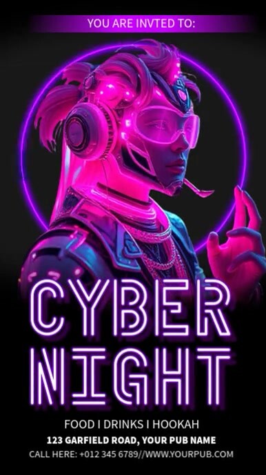 Plantilla de Cyber Night Party | PosterMyWall