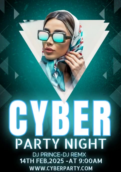 Copy of cyber night party | PosterMyWall