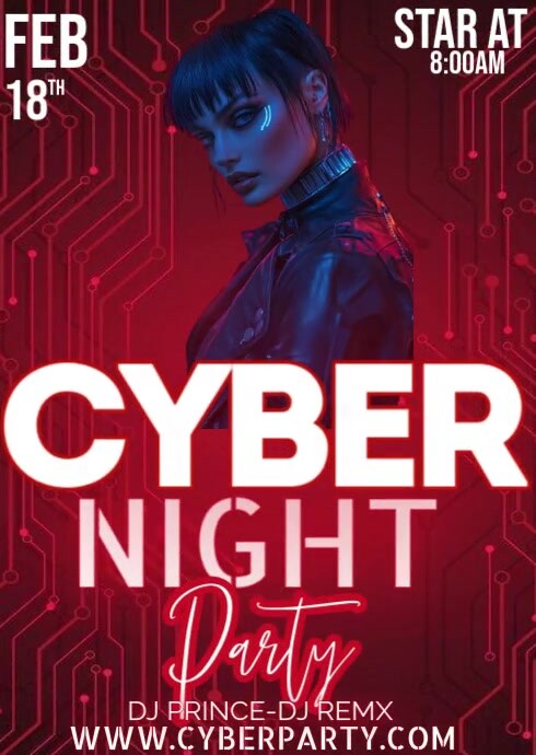cyber night party Template | PosterMyWall