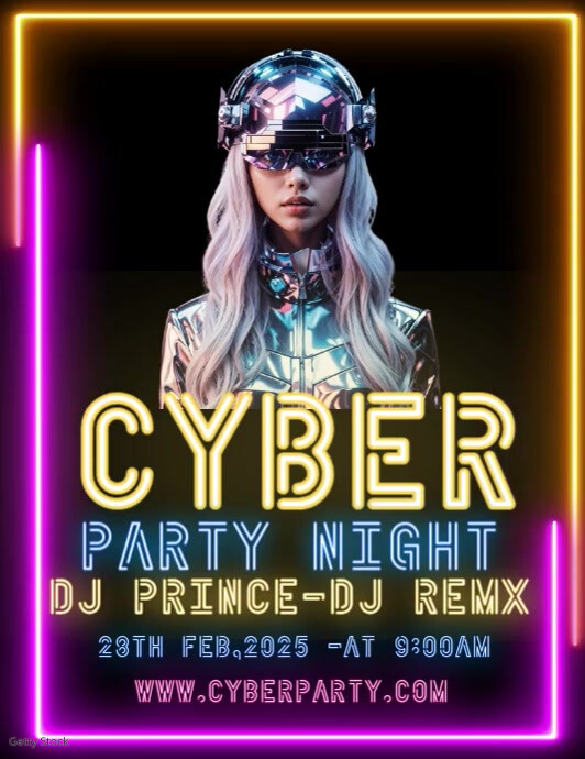 Copy of cyber night party | PosterMyWall