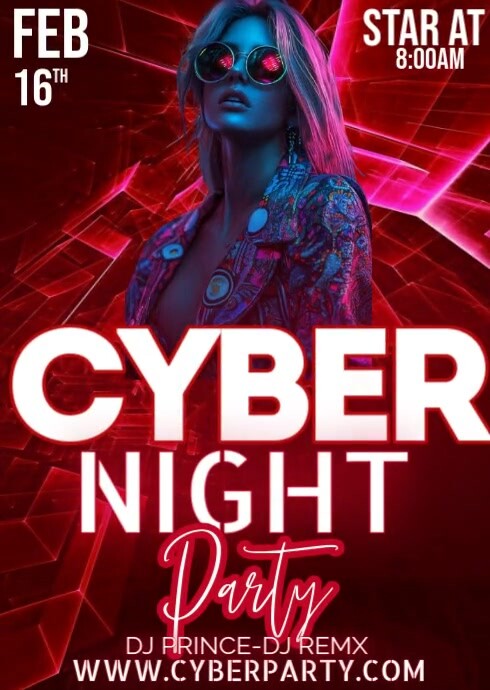 Copy of cyber night party | PosterMyWall