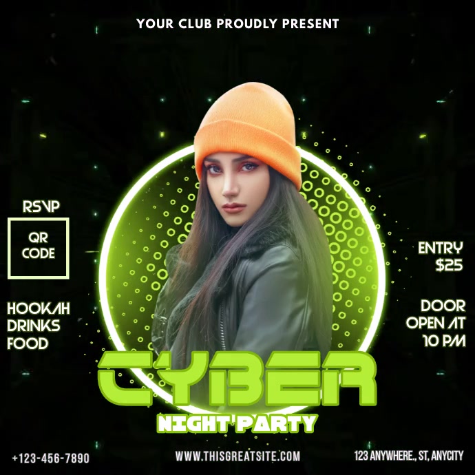 Cyber Night Party Template | PosterMyWall