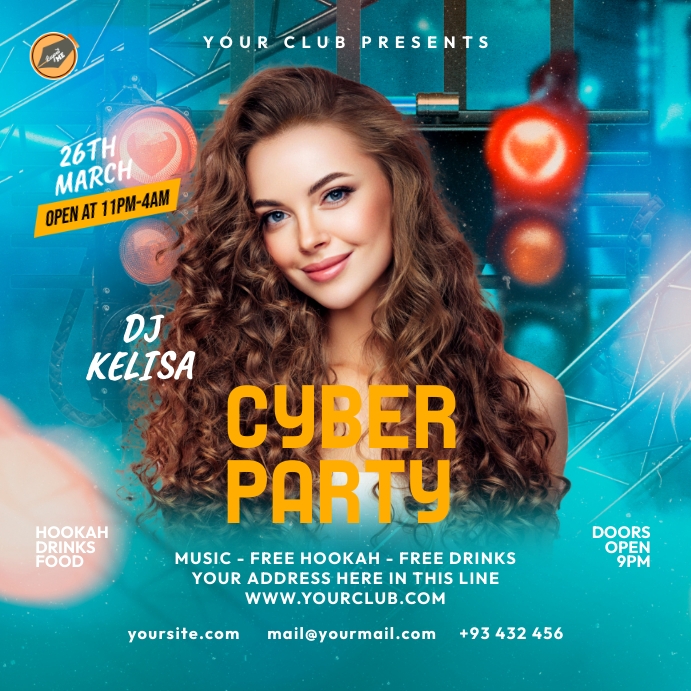 Cyber Party Ads Templat | PosterMyWall