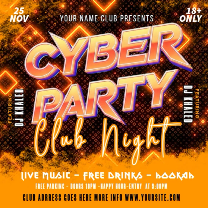 Plantilla de Cyber Party Club Night | PosterMyWall