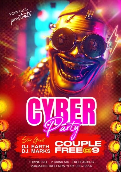 cyber party Template | PosterMyWall