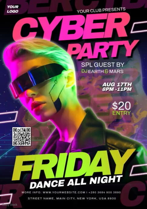 Cyber Party Template | PosterMyWall