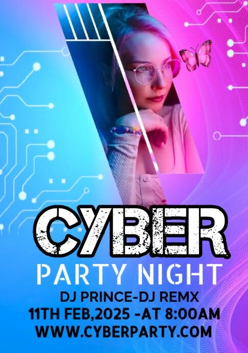 Cyber Party Night Template | PosterMyWall