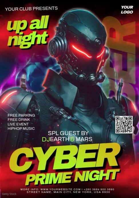 Cyber Prime Night Template | PosterMyWall