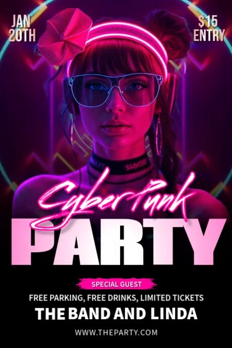 Cyber Punk Party Template | PosterMyWall