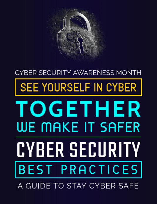 cyber security awareness month flyer professional event Template ...