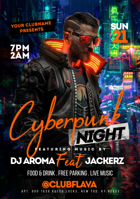 Cyberpunk Night Template | PosterMyWall