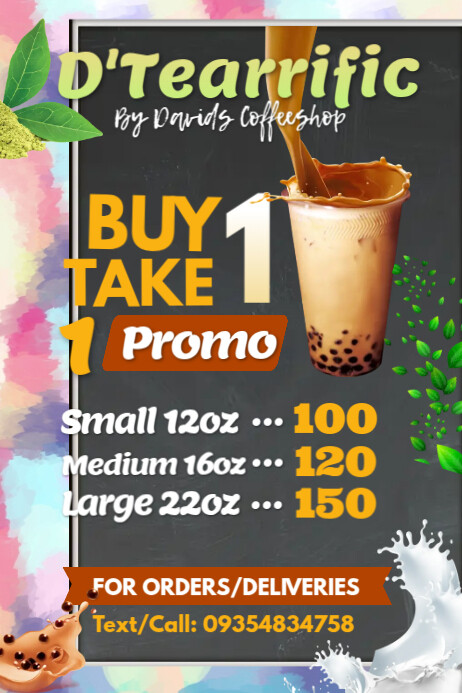 Copy of D'Tearrific Milk Tea | PosterMyWall