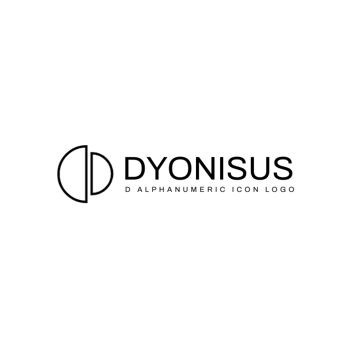 Copy of d alphanumeric icon logo black and white temp | PosterMyWall