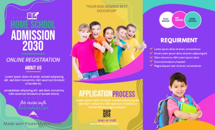 Copy of Purple School Admission Poster Brochure Templ | PosterMyWall
