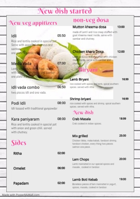 Copy of Copy of Simple Menu Poster Template | PosterMyWall