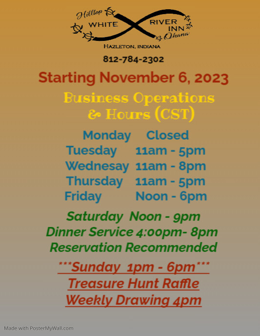 Updated Hours and Operations 2023 | PosterMyWall