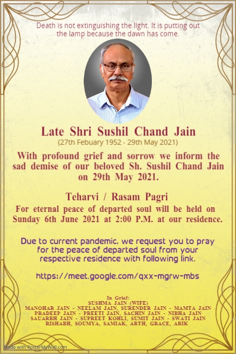 Copy of obituary poster template | PosterMyWall