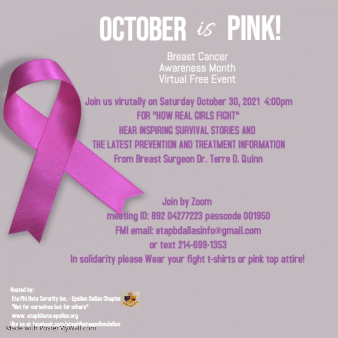 Copy of Copy of Breast Cancer Pink October Square ad | PosterMyWall