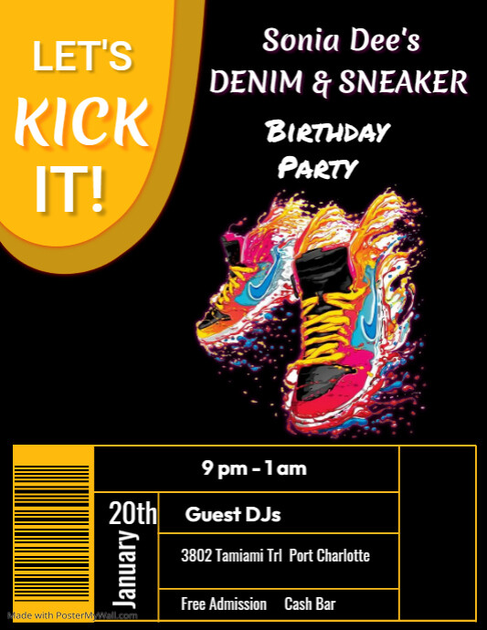 Let's Kick It Party Invitations Design | PosterMyWall