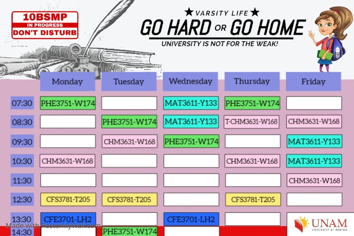 Modern Geometric Landscape School Timetable (1) | PosterMyWall
